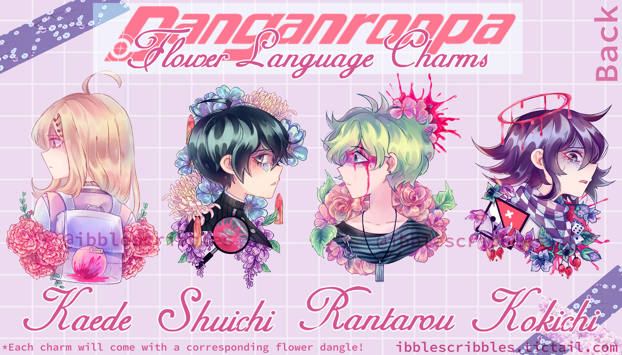 DRV3 Flower Language Charms – Ibble's Scribbles