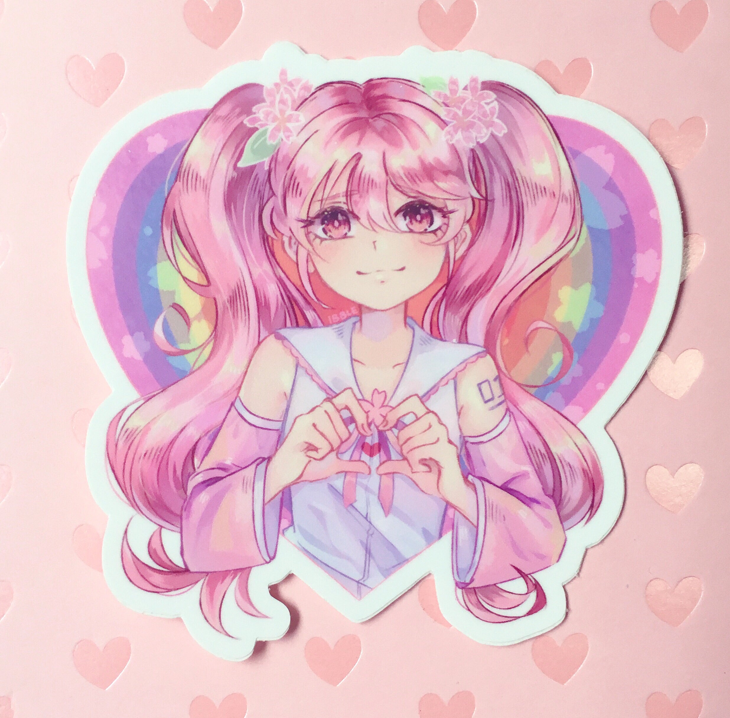 Pride Sakura Miku Vinyl Sticker – Ibble's Scribbles